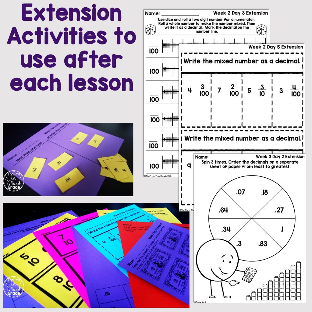 4th Grade Guided Math Unit 11 Understanding Decimals Thrifty In