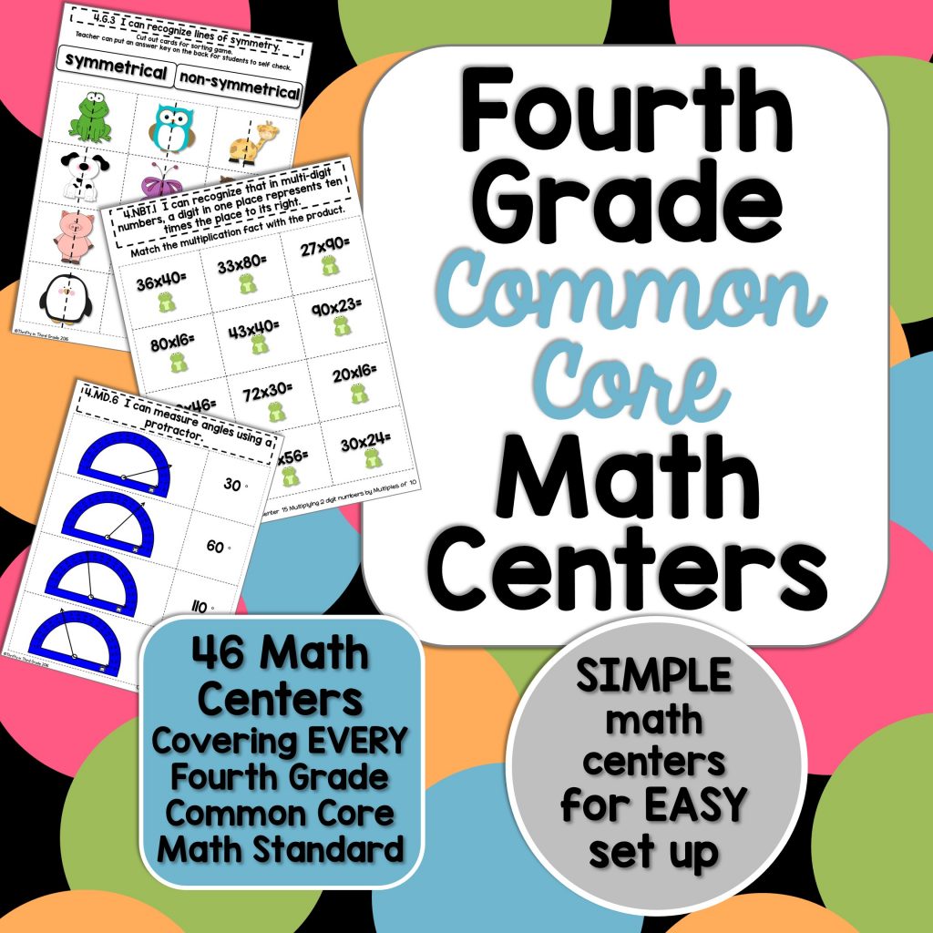 4th Grade Math Centers -Covers ALL 4th Grade Math Standards - Thrifty ...