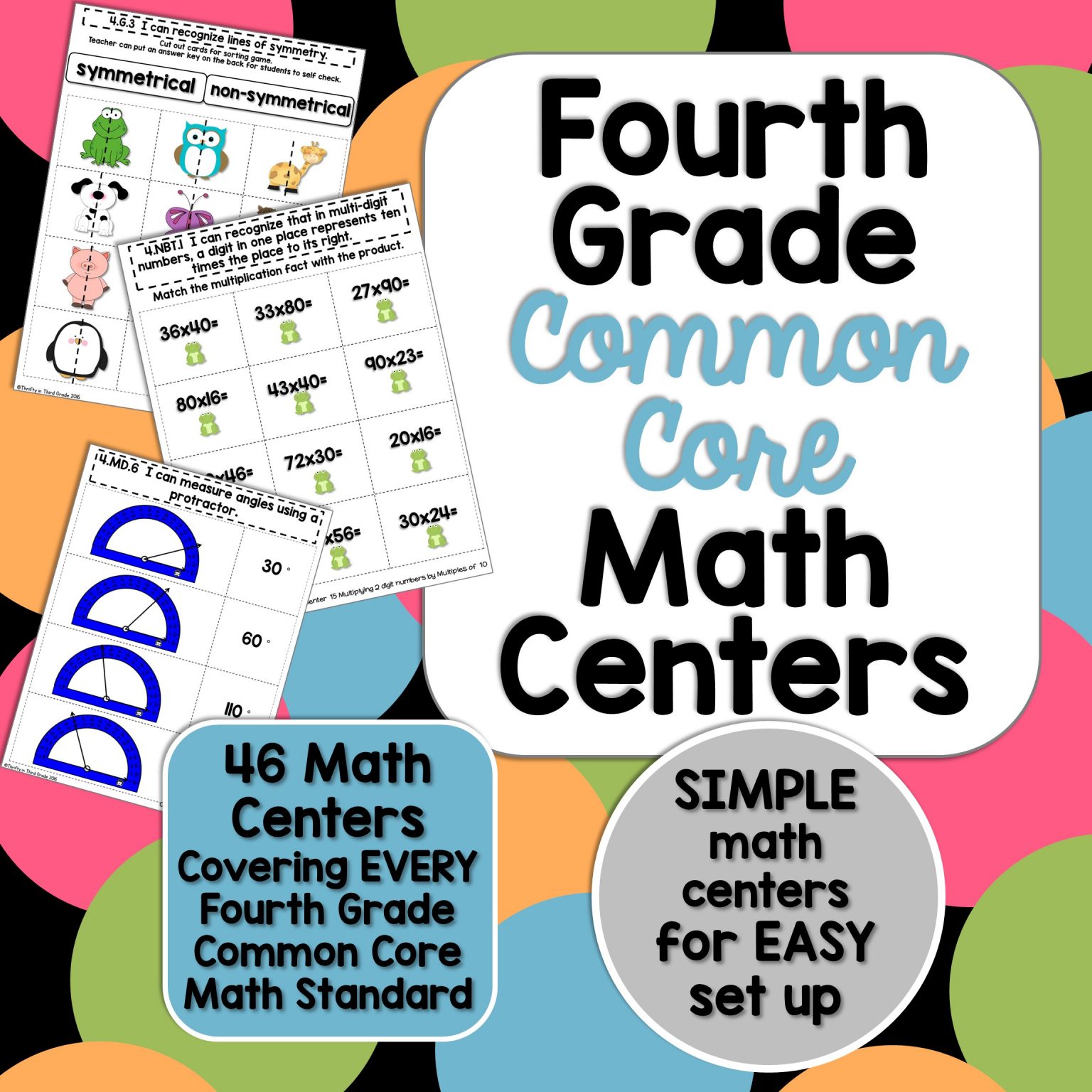4th Grade Math Centers Covers ALL 4th Grade Math Standards Thrifty