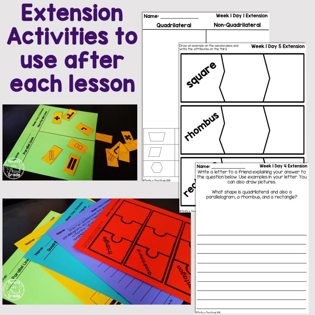 3rd Grade Guided Math -Unit 8 Shapes & Attributes - Thrifty in Third Grade