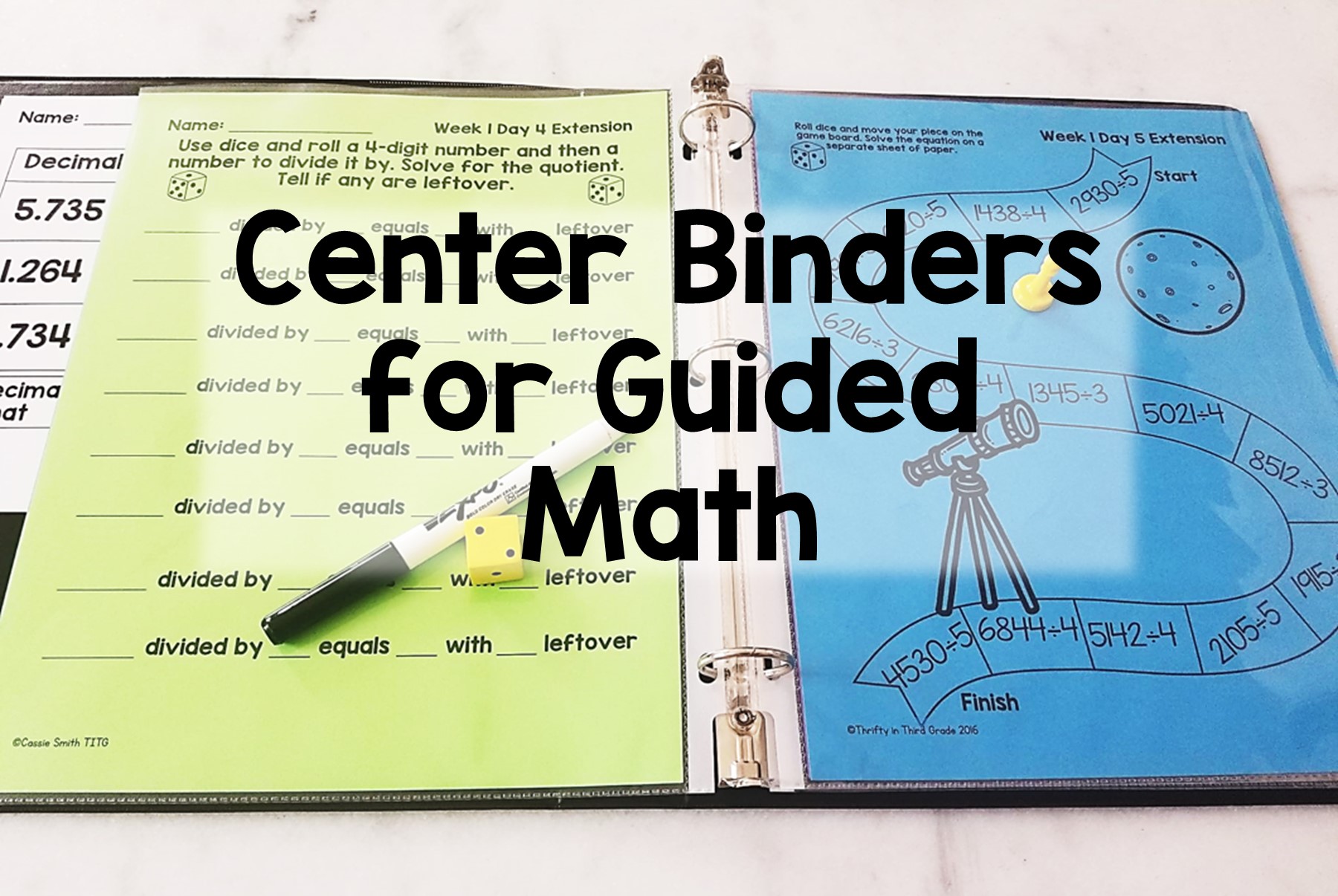 Center Binders for Guided Math - Thrifty in Third Grade