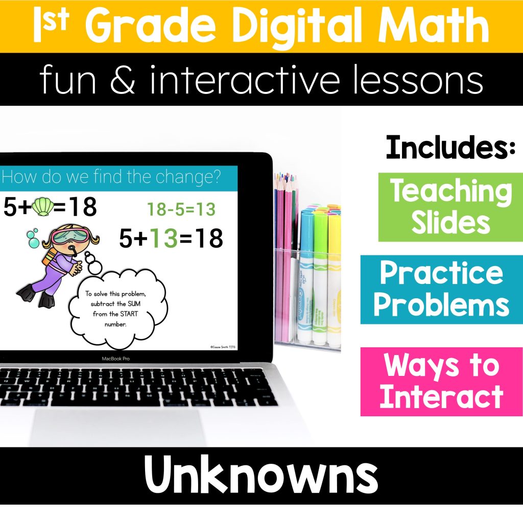 1st Grade Guided Math -Google Classroom Unit 2 Unknowns - Thrifty in ...