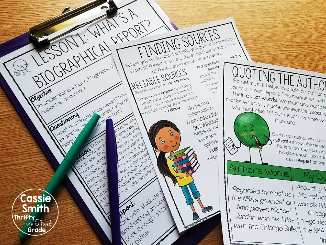 Teaching Students to Write Biography Reports - Thrifty in Third Grade