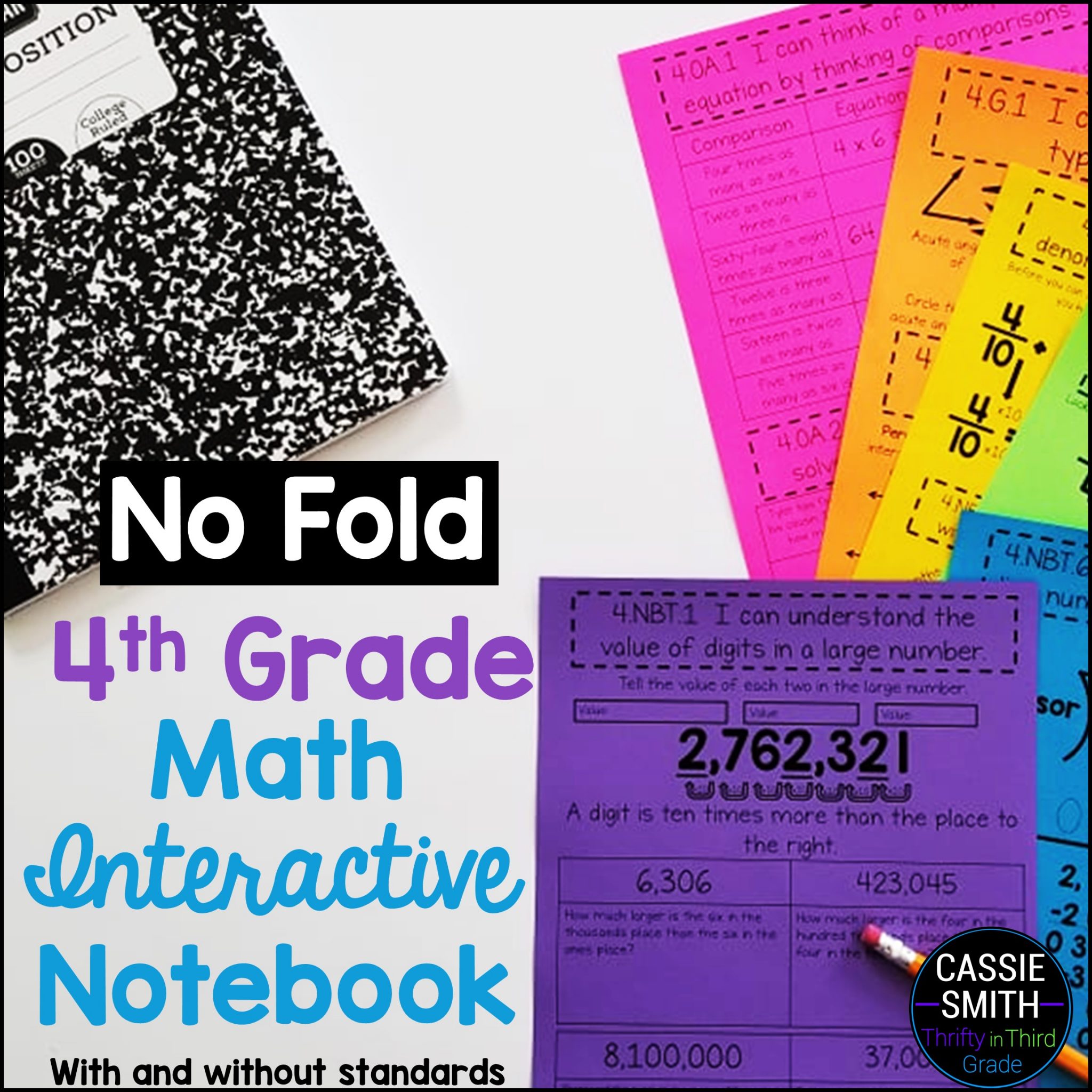 No Fold Math Interactive Notebooks - Thrifty in Third Grade