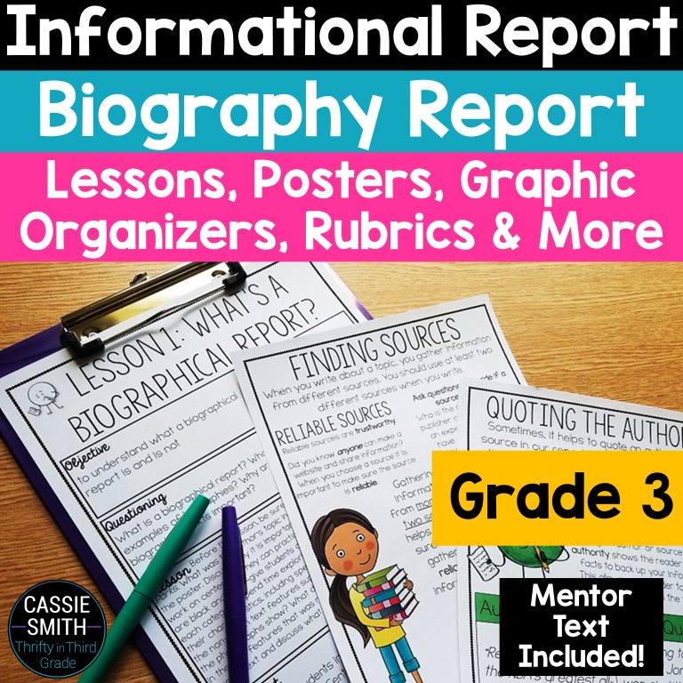 Teaching Students to Write Biography Reports - Thrifty in Third Grade