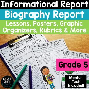 Teaching Students to Write Biography Reports - Thrifty in Third Grade