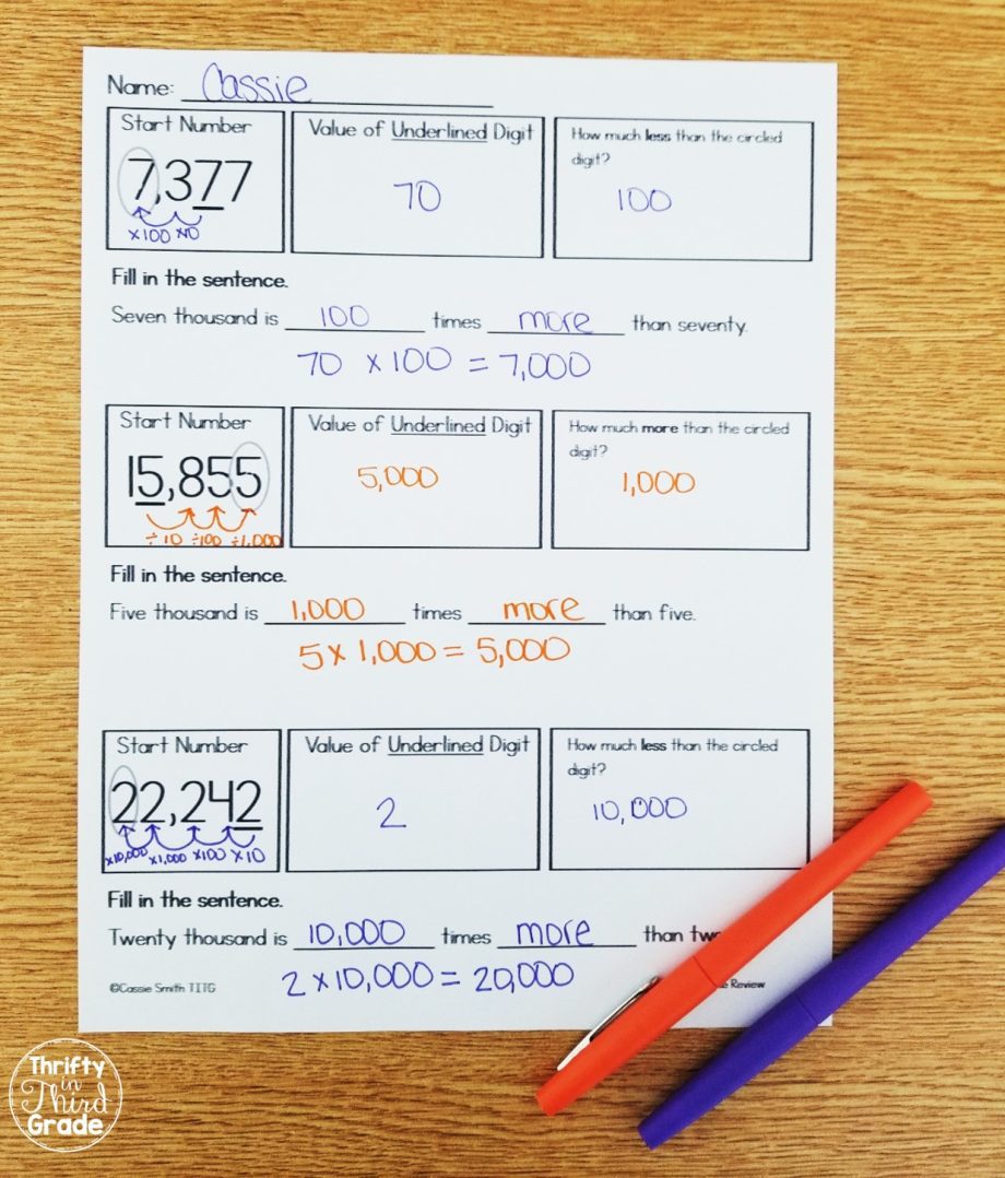 Place Value Review for Incoming Fifth Graders - Thrifty in Third Grade