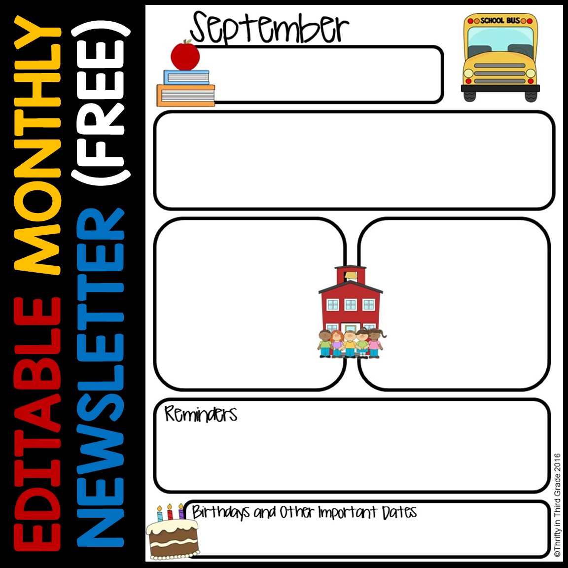 The EASIEST Free Editable Classroom Newsletter Template - Thrifty in ...