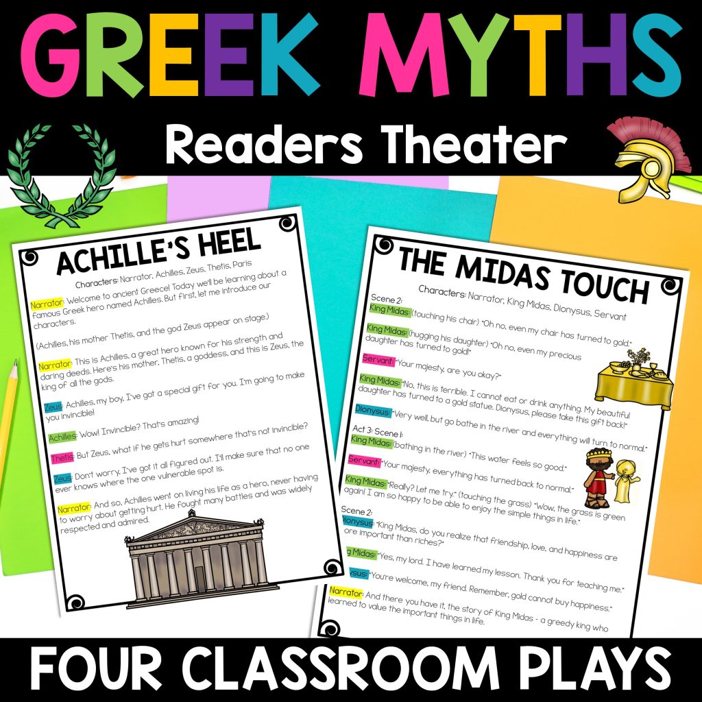 Greek Mythology Readers Theater RL.4.4 Classroom Plays 4th Grade Greek ...