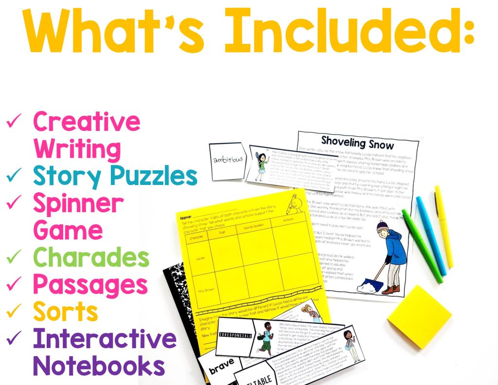 Character Traits Worksheets and Activities Comparing Characters ...