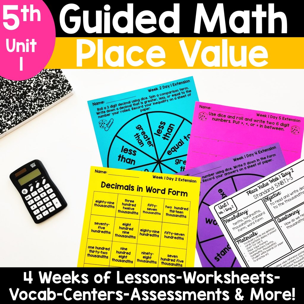 5th Grade Guided Math -Unit 1 Place Value - Thrifty in Third Grade