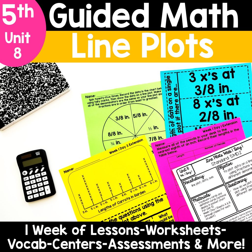 5th Grade Guided Math -Unit 8 Line Plots - Thrifty in Third Grade