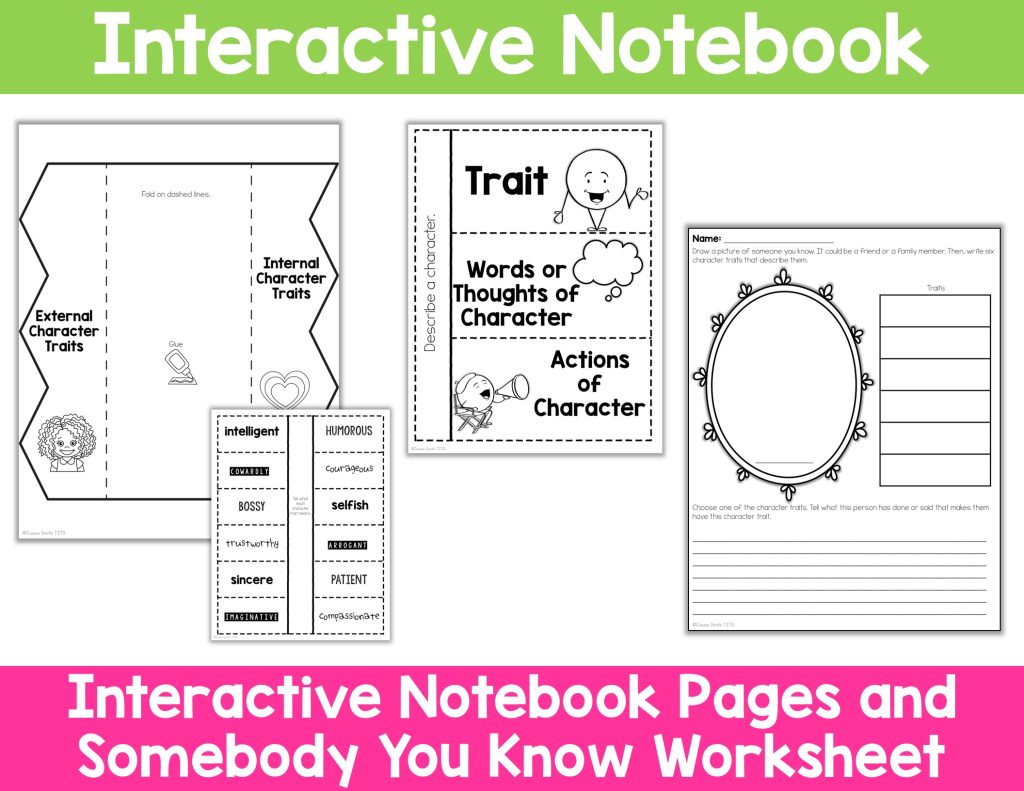 Character Traits Worksheets and Activities Comparing Characters ...