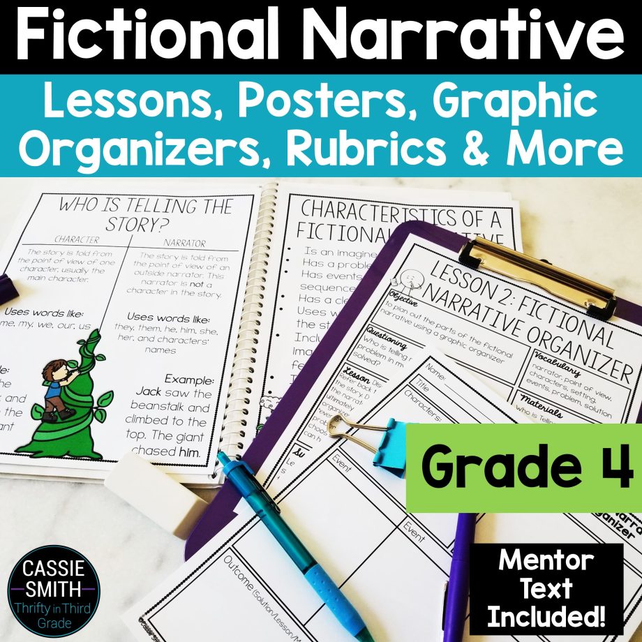 4th Grade Fictional Narrative Writing Unit {W.4.3.A, W.4.3.B} - Thrifty ...