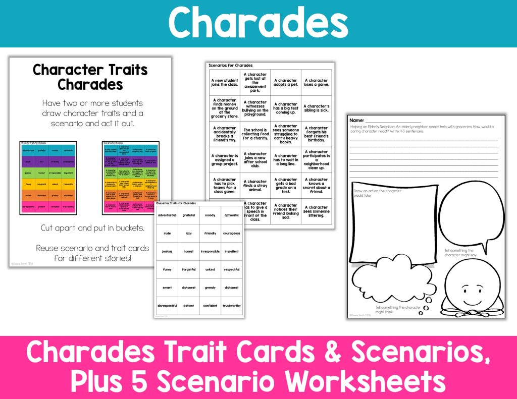 Character Traits Worksheets and Activities Comparing Characters ...