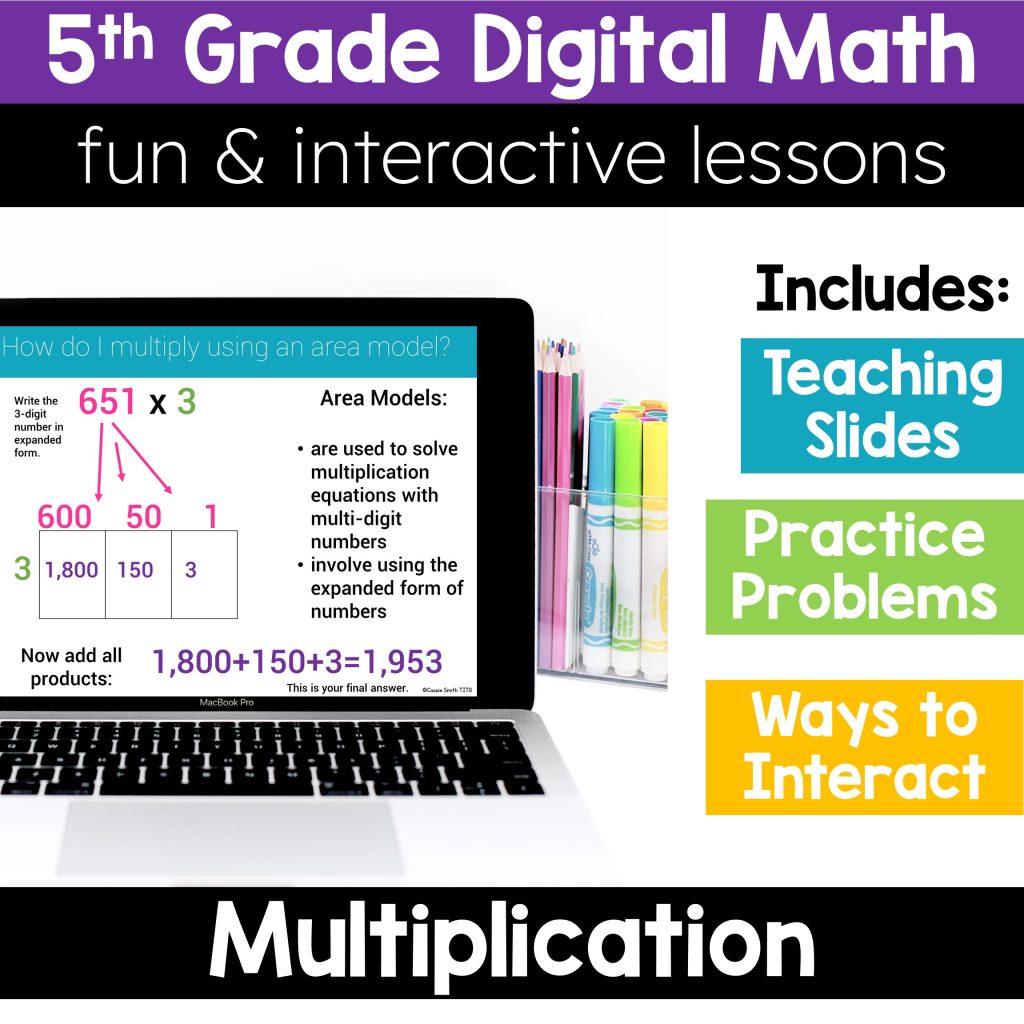 5th Grade Guided Math -Digital Math Unit 3 Multiplication - Thrifty in ...