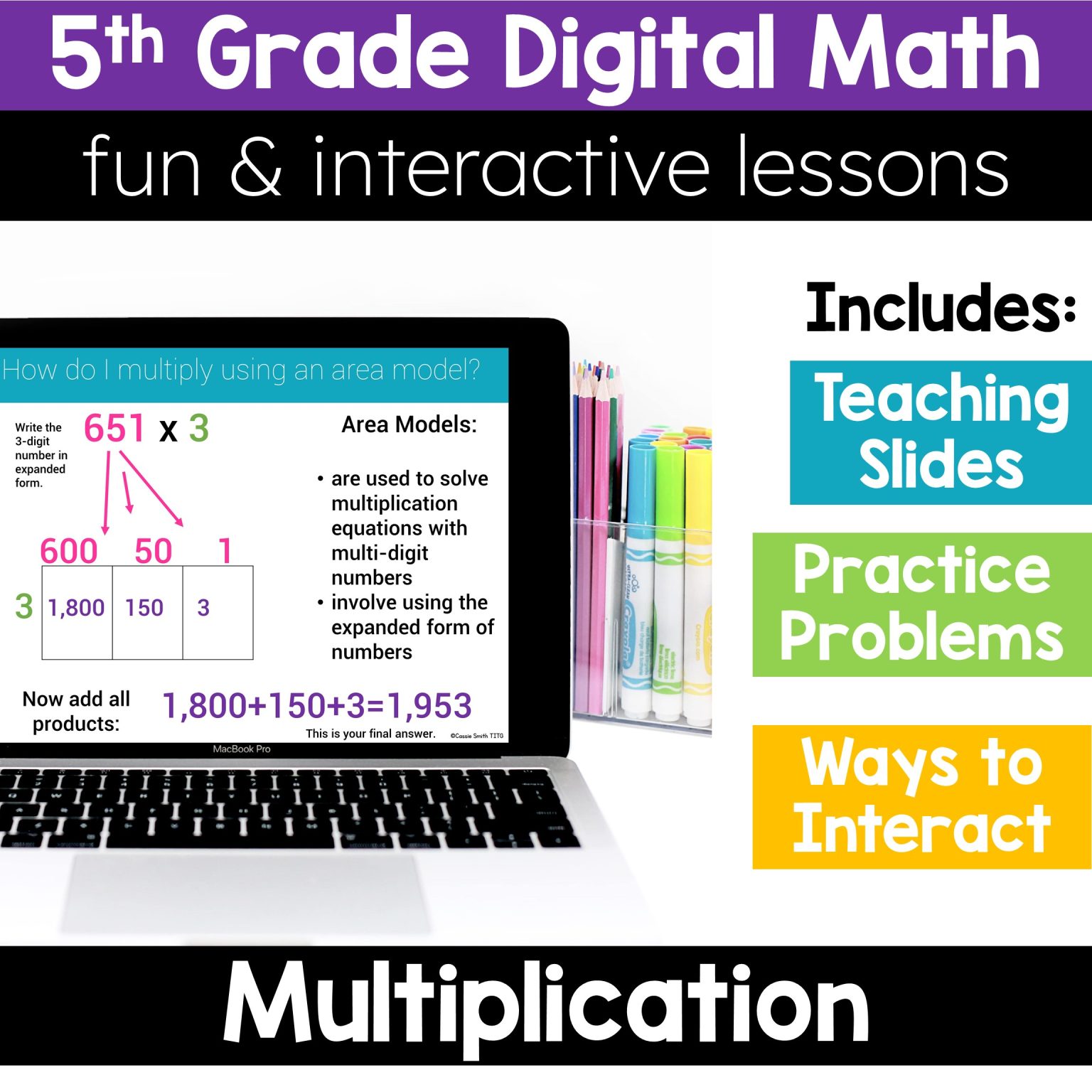 5th Grade Guided Math -Digital Math Unit 3 Multiplication - Thrifty in ...