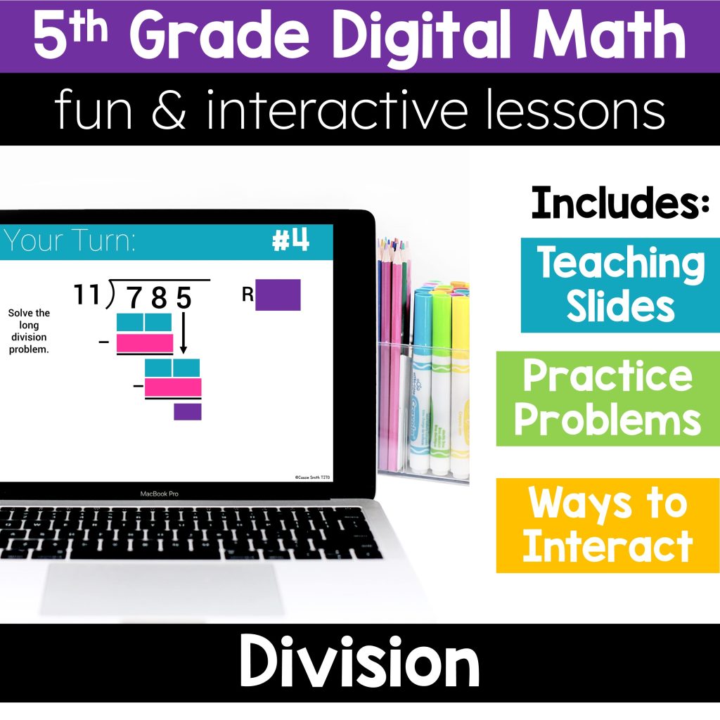 5th Grade Guided Math -Digital Math Unit 5 Division - Thrifty in Third ...