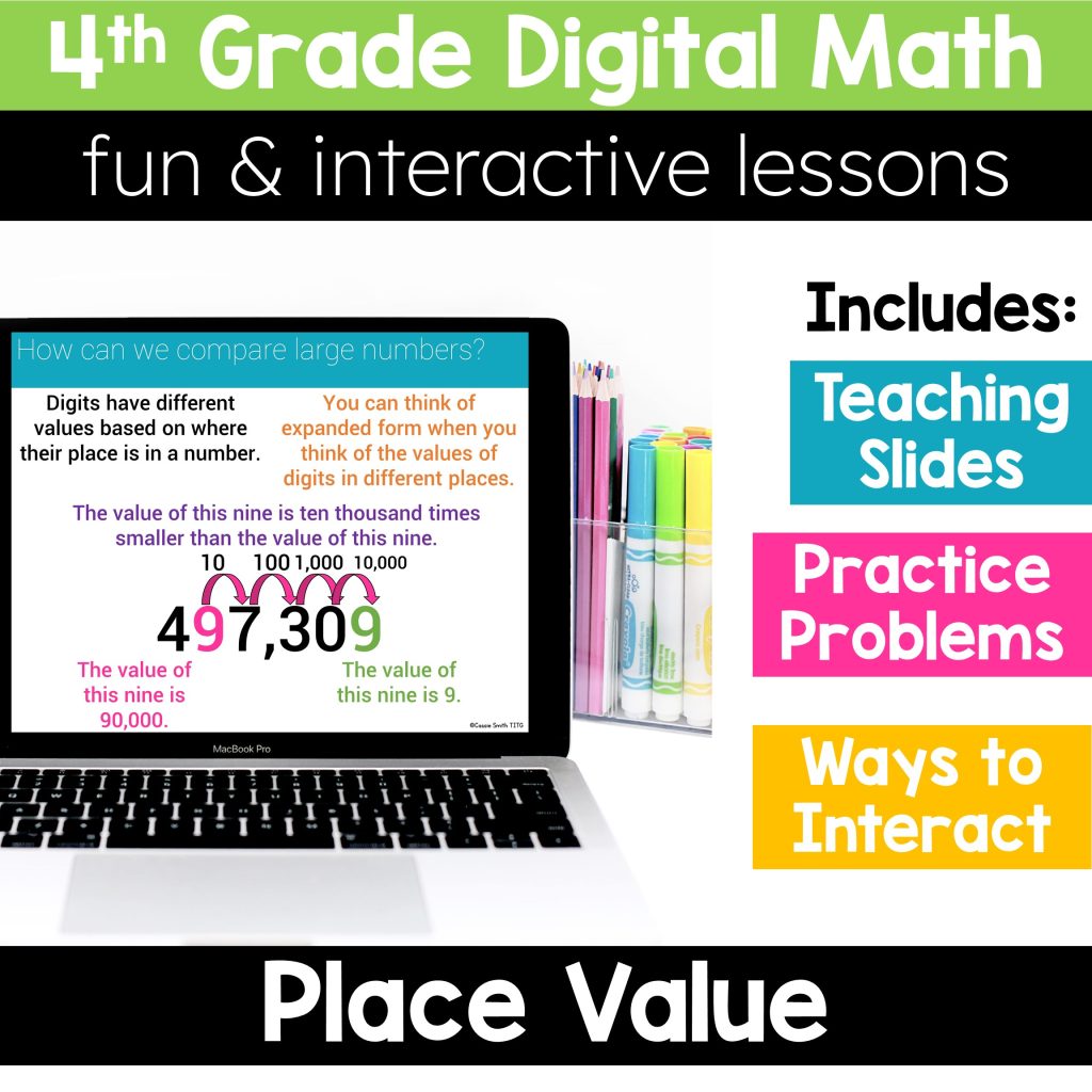 4th Grade Guided Math -Digital Math Unit 1 Place Value - Thrifty in ...