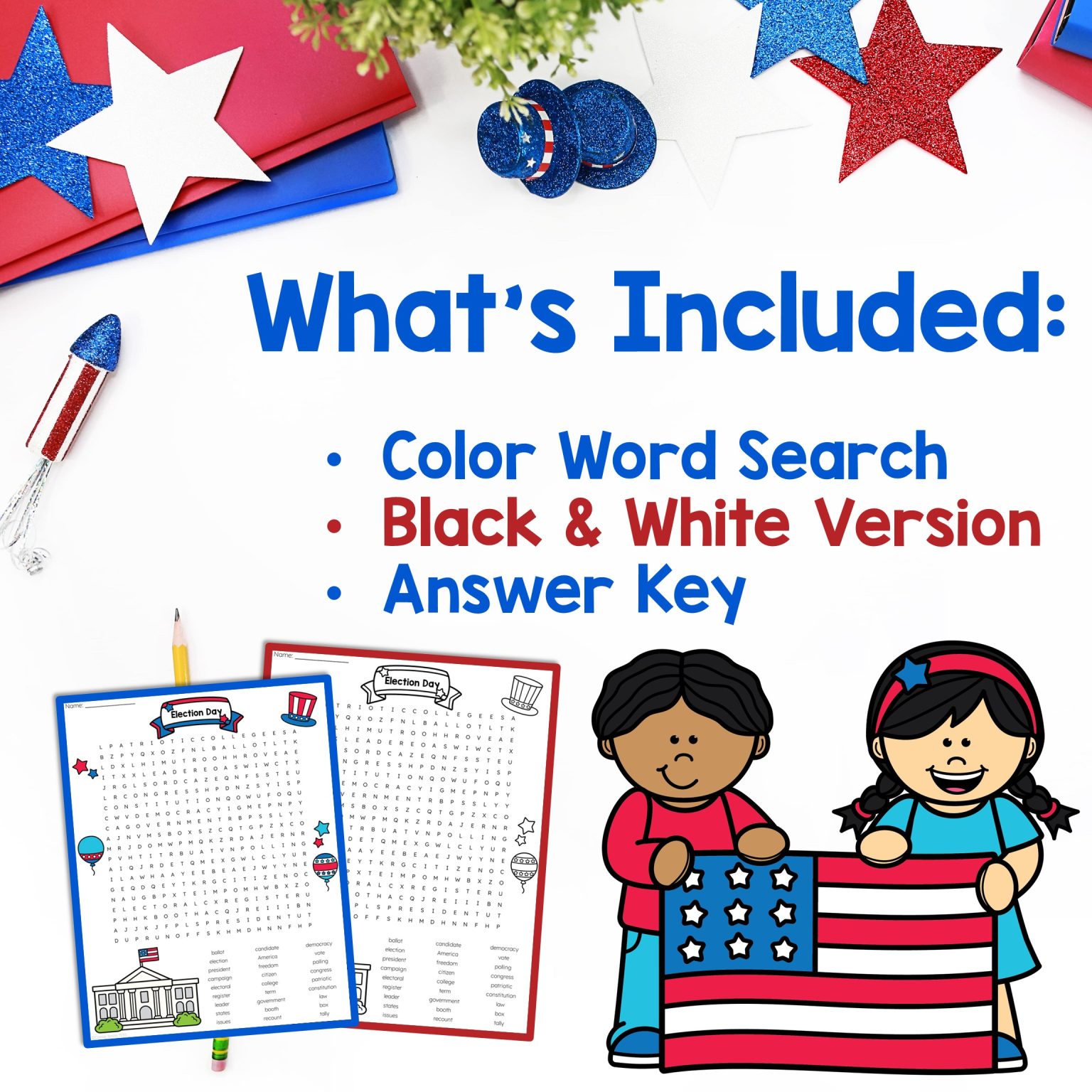 Voting and Election Day Unit - Passages Posters Vocabulary Printables ...