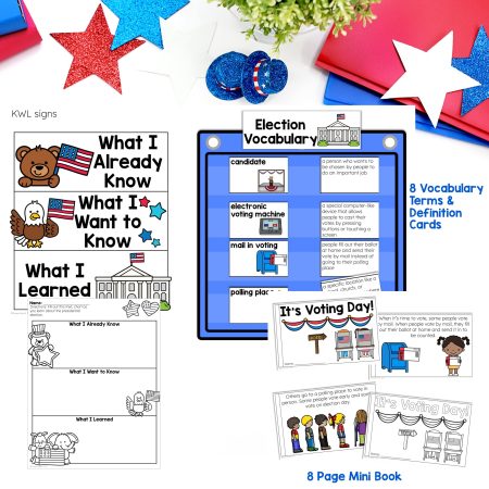 Voting and Election Day Unit - Passages Posters Vocabulary Printables ...
