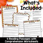 Thanksgiving ELA Worksheets Reading Comprehension Writing Prompts ...