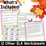 Thanksgiving ELA Worksheets Reading Comprehension Writing Prompts ...