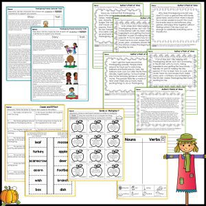 Thanksgiving ELA Worksheets Reading Comprehension Writing Prompts ...