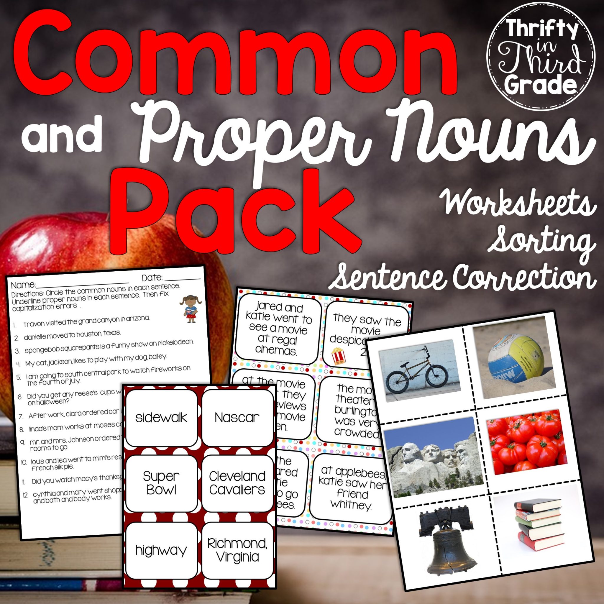 Fun Common and Proper Noun Activities and Worksheets - Thrifty in Third ...
